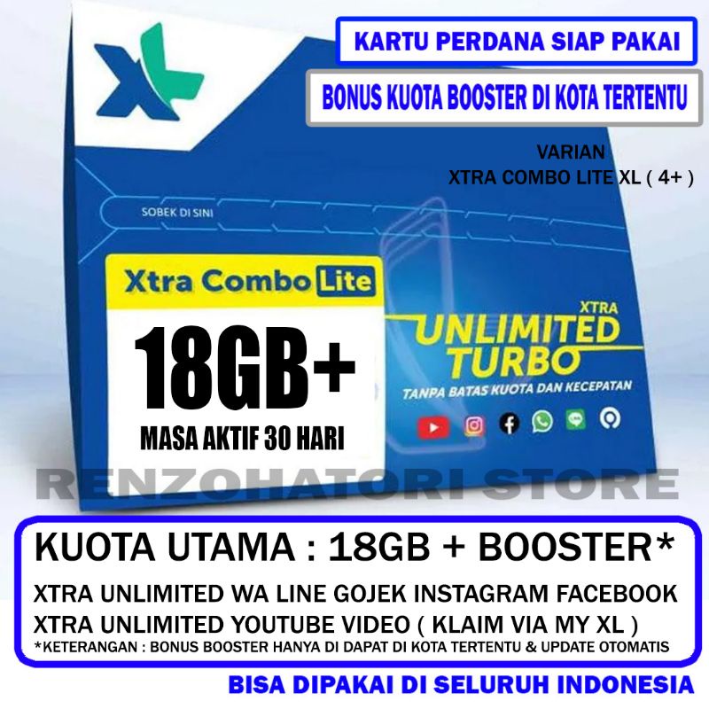 Jual Kartu Perdana XL UNLIMITED 18GB PRDN X-tra Unlimited Youtube ...
