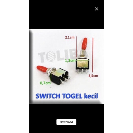Jual Switch togle 3 pin toggle kecil switch Saklar on off 3 kaki ...