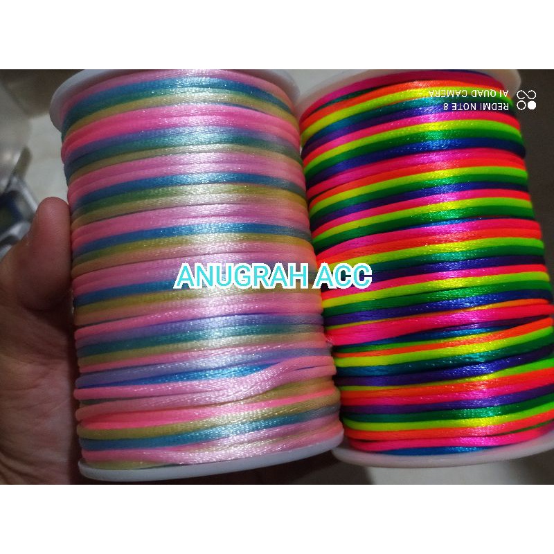 Jual Tali china / tali satin 2mm rainbow isi 5meter | Shopee Indonesia