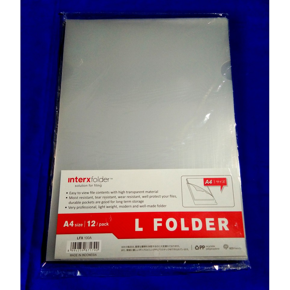 Jual InterX Folder LFX-100A Map L A4 ( 1 Pack - 12 Pcs ) | Shopee Indonesia