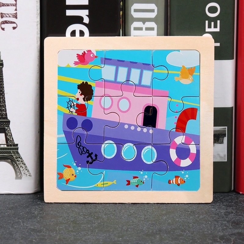 Jual Wooden Puzzle 9pcs/Puzzle Kayu 9 keping/Puzzle kayu sederhana ...