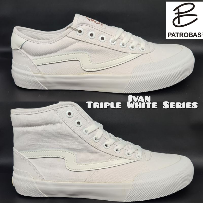 Jual Sepatu Patrobas IVAN TRIPLE WHITE Series (Original) | Shopee Indonesia