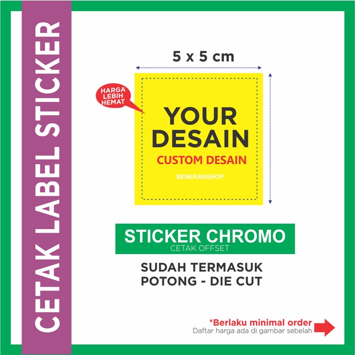 Jual Cetak Stiker Cromo / Print Sticker label Chromo | Shopee Indonesia