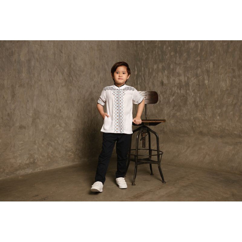Jual baju koko anak LATAFAT WHITE bisa untuk couple ayah dan anak ...