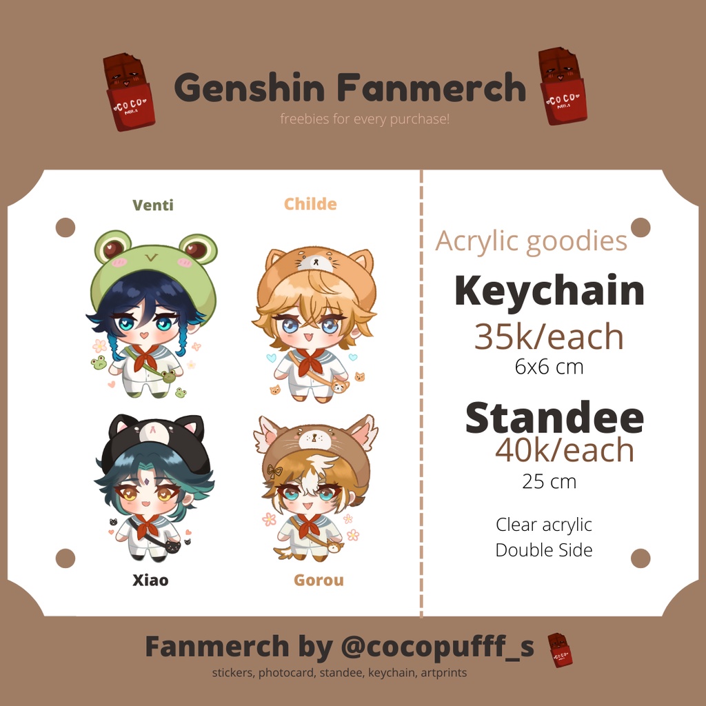 Jual Standee/Keychain acrylic GENSHIN IMPACT [cocopufff_s] | Shopee ...