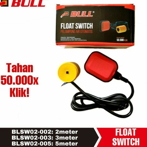 Jual PROMO Pompa air otomatis / float switch 3m BULL BLSW02-003 SEBELUM ...
