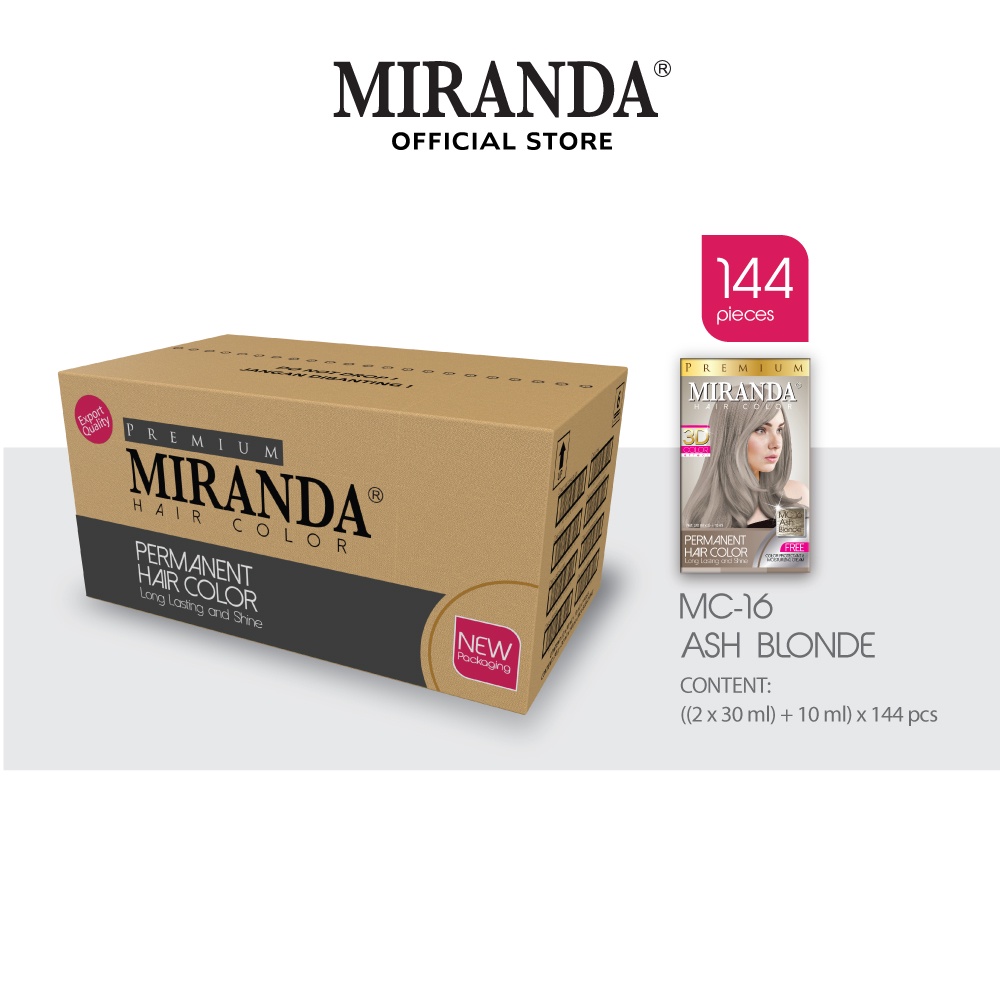 Jual Miranda Hair Color (Cat Rambut Permanen) MC16 Ash Blonde 30ml ...
