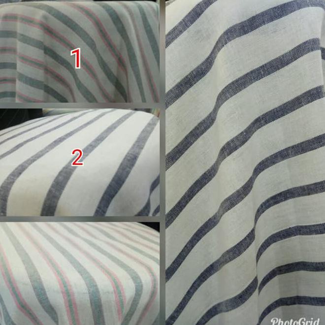 Jual Kain Bahan Linen Salur/Linen Murni/Bahan Blouse,Dress,Kebaya/Katun | Shopee Indonesia