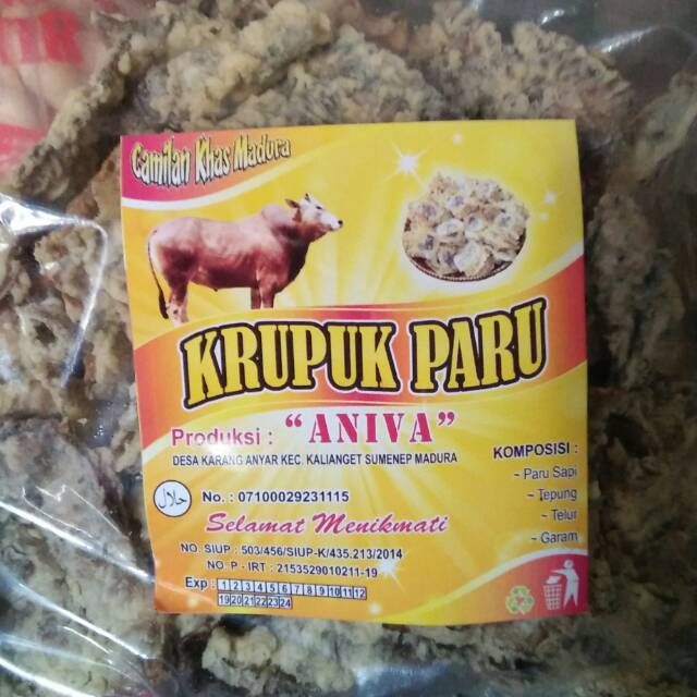 Jual KERUPUK PARU SAPI 250 camilan madura, RENYAH GURIH NIKMAT | Shopee ...