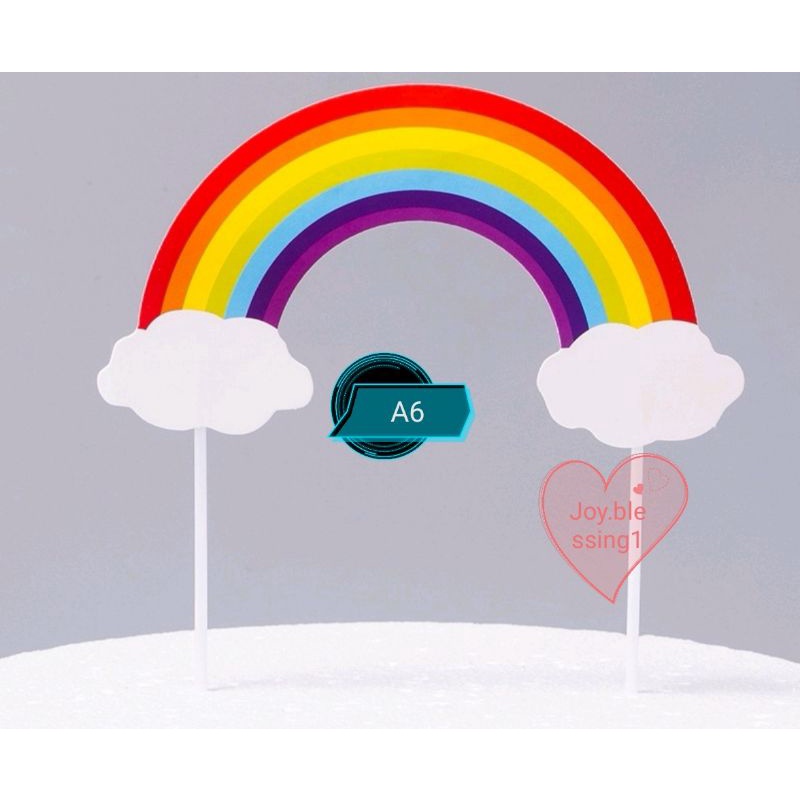 Jual TOPPER CAKE BESAR BULAT PELANGI rainbow HAPPY BIRTHDAY/topper ...