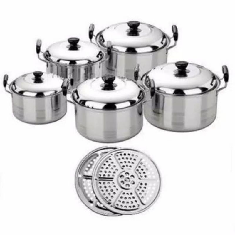 Jual Cookware Set Panci | Steamer Stainless Subron | Panci Set | Shopee ...