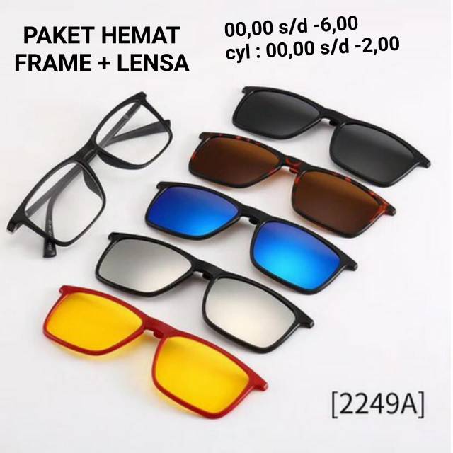 Jual Frame Kacamata Terbaru Pria, Kaca mata Clip On 5 Lensa, Kacamata ...