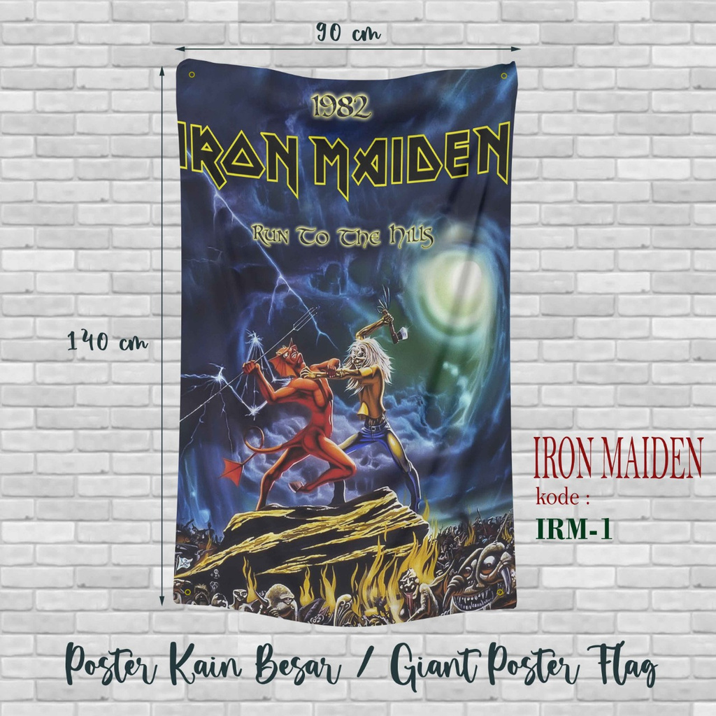 Jual poster kain iron maiden - flag poster iron maiden - giant poster ...
