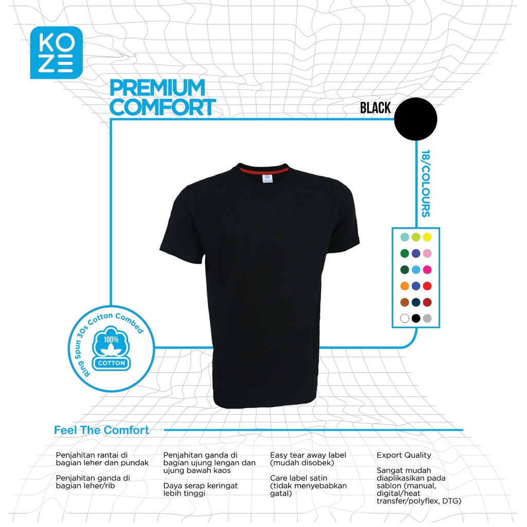Jual Kaos Polos Koze Premium Comfort - Black | Shopee Indonesia