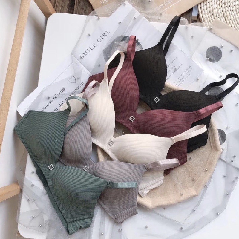 Jual Stripy bra busa tipis tanpa kawat wireless | Shopee Indonesia