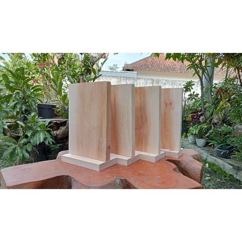 Jual stand menu/stand menu kayu/tempat menu kayu A5 | Shopee Indonesia