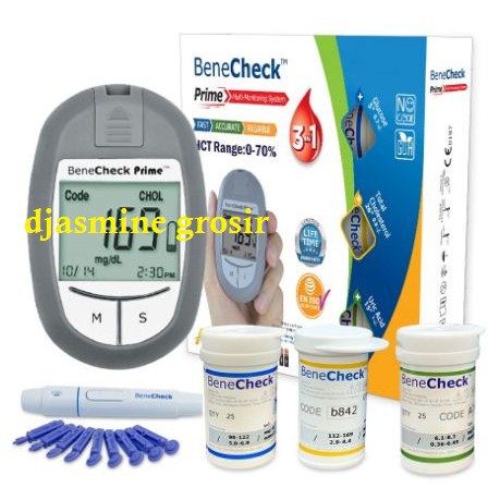 Jual Benecheck Prime ( Glucose-Cholesterol-Uric Acid ) 3in1 + Test ...