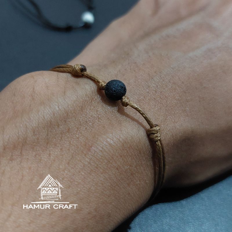 Jual Hamur.craft | Gelang tali spacer batu alam lava original | Gelang ...
