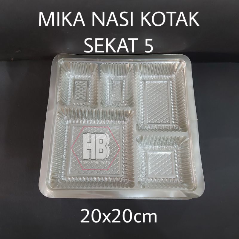 Jual [50 Pcs] PLASTIK MIKA SEKAT NASI KOTAK SEKAT 5 20cm 20x20 | Shopee ...
