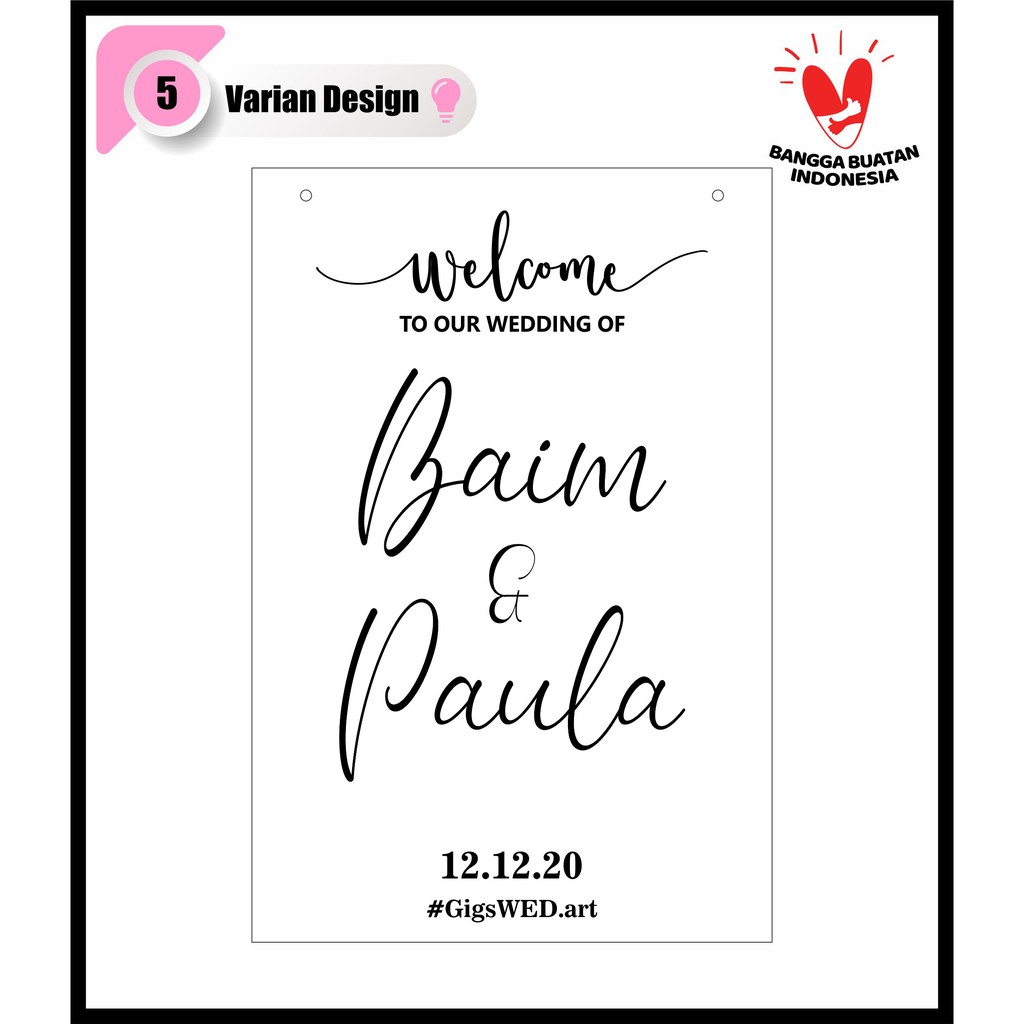 Jual Acrylic wedding sign /akrilik sign / welcome board / engagement ...