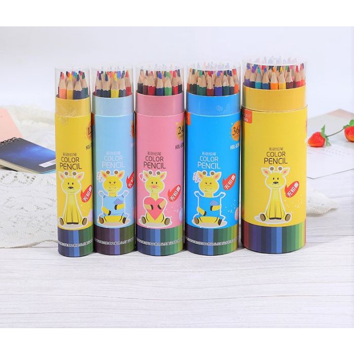 Jual Pensil Warna 24 36 12 Pc Menggambar Melukis Tabung Karakter Lucu