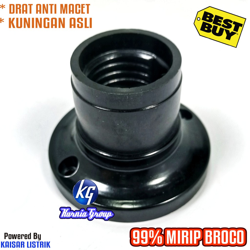 Jual Fiting Plafon Hitam Bulat Bakelite Drat Kuningan Piting Fitingan ...