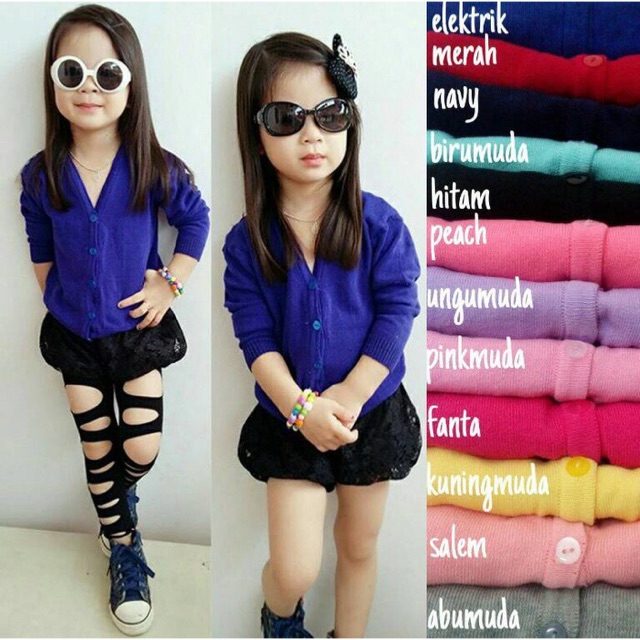 Jual Baby Basic Cardigan Anak (Allsize fit 1-4 thn) | Shopee Indonesia