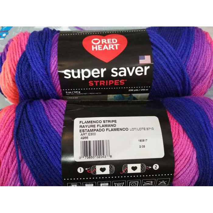 Jual BENANG RAJUT ACRYLIC RED HEART SUPER SAVER FLAMENCO STRIPES 4966 ...