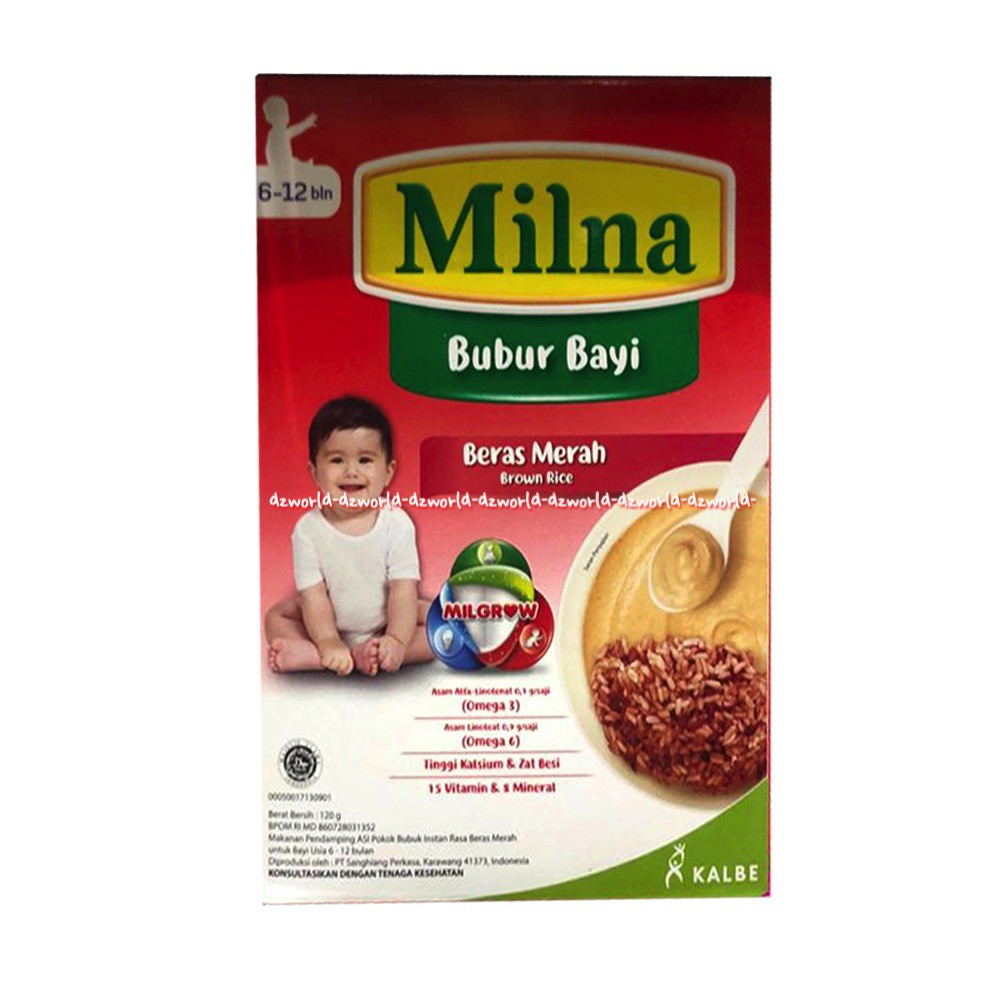 Jual MIlna Bubur Bayi 6+ Beras Merah Pisang 120gr Makanan Bayi | Shopee ...