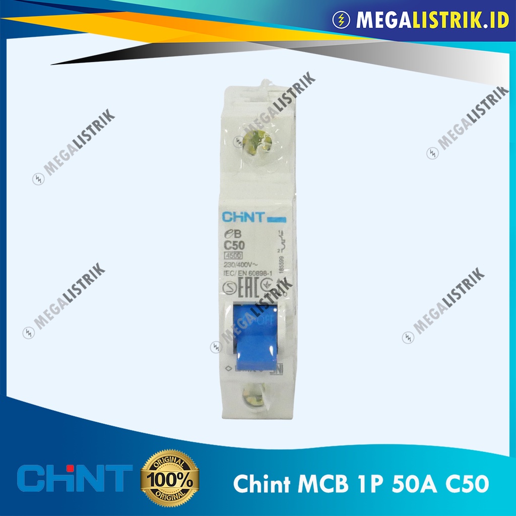 Jual CHINT MCB 1P 50A / 1 PHASE 50 AMPERE / 50 A 6KA SNI NXB-63 C50 | Shopee Indonesia
