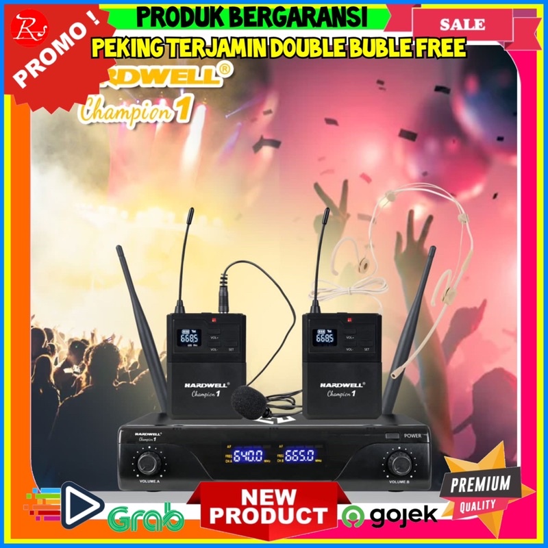 Jual Mic Wireless HARDWELL CHAMPION 1 fequency UHF 2 jh Mic Wireless ...
