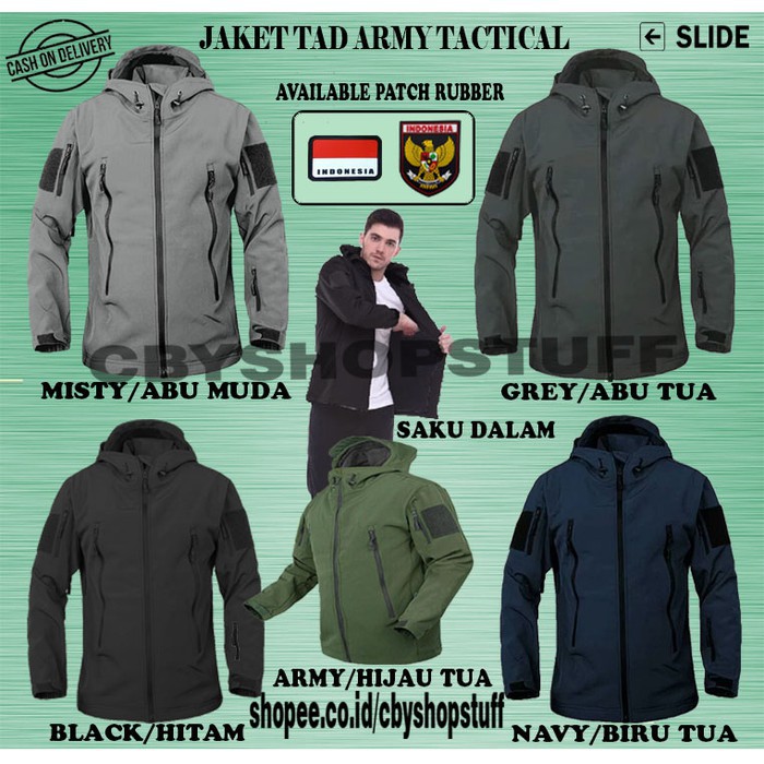 Jual Jaket Tactical Pria Anti Air Free Logo Indonesia Garuda Jaket Tad ...