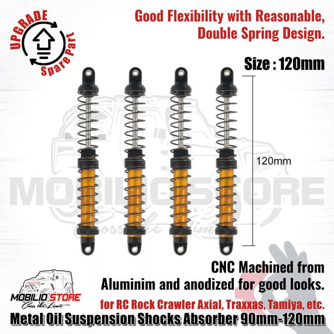Jual METAL OIL SUSPENSION SHOCKS ABSORBER 90MM-120MM FOR RC ROCK CRAWLER PROMO | Shopee Indonesia