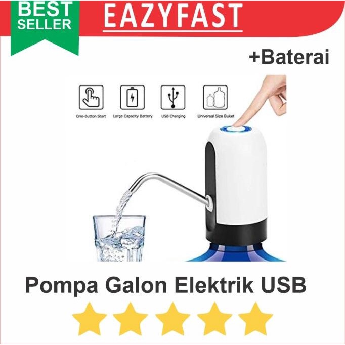 Jual Pompa Air Galon Listrik Elektrik Aqua Pump Otomatis Baterai Charge ...