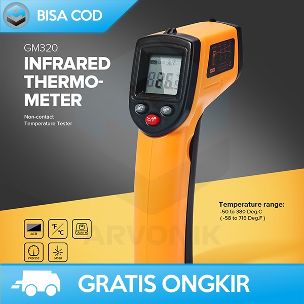 Jual THERMOMETER PENGUKUR SUHU TUBUH LASER INFRARED BY SMARTSENSOR ...