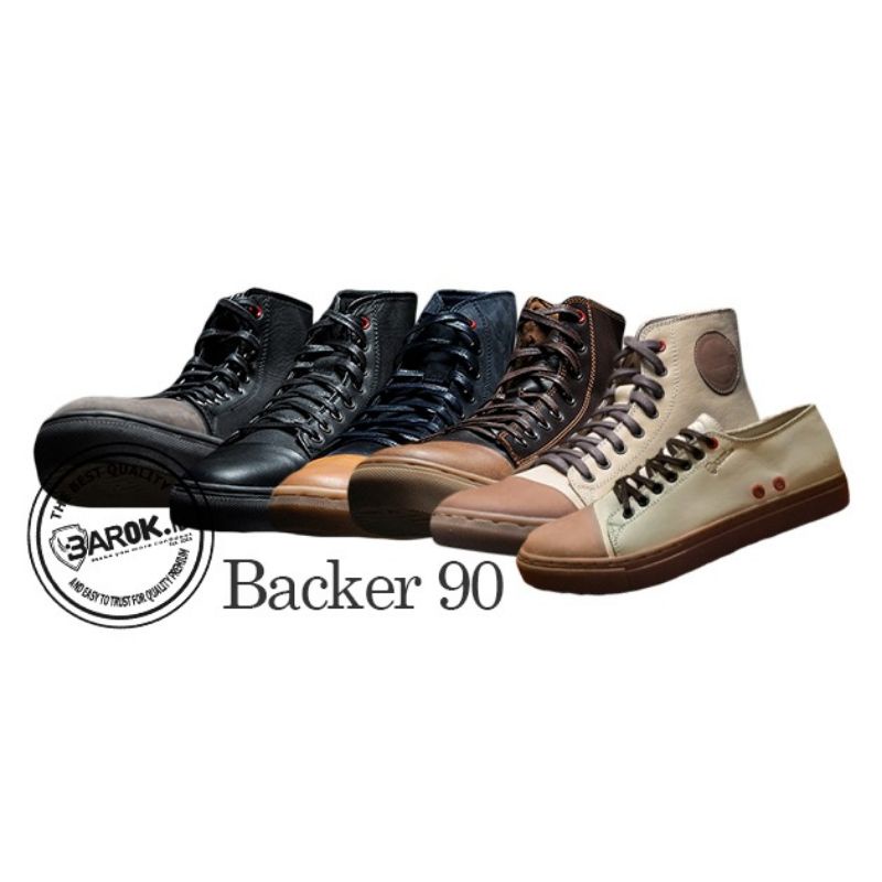 Jual Barok.id - Backer Sepatu Sneakers Pria Kulit Asli Casual Tali High ...