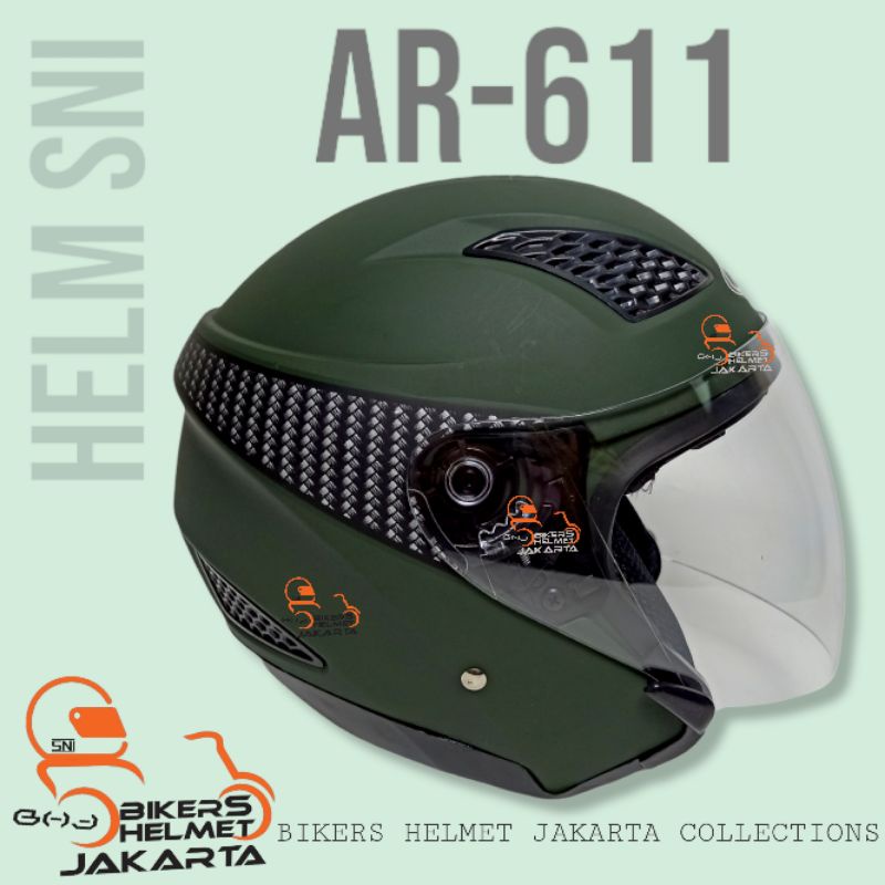 Jual ARL HELM MODEL ZEUS POLOS ARMY DOFF HALF FACE | Shopee Indonesia