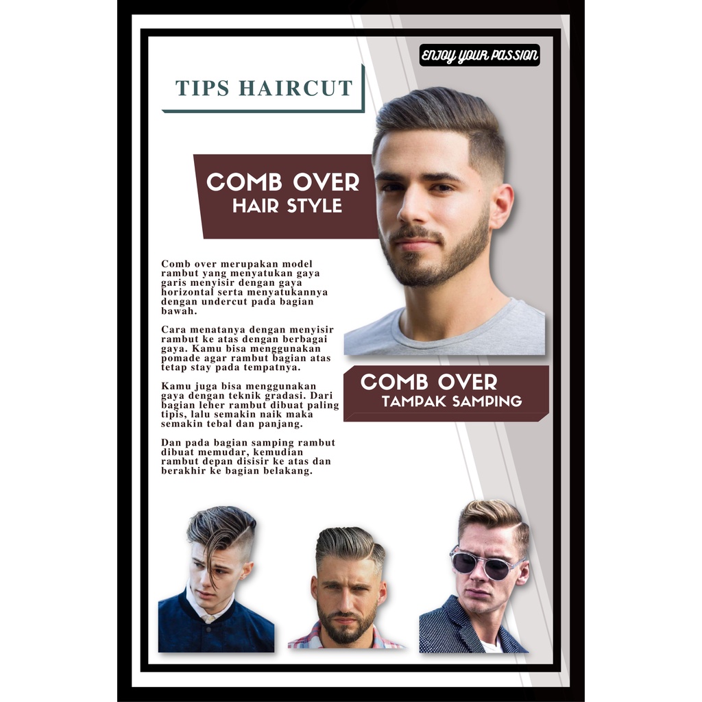 Jual poster hd - POSTER EDUKASI BARBERSHOP - poster pangkas rambut pria ...