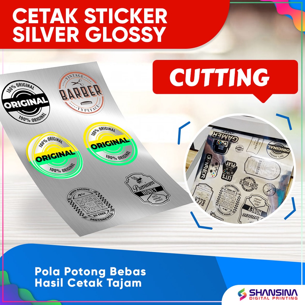 Jual STICKER LABEL SILVER + CUTTING | Shopee Indonesia