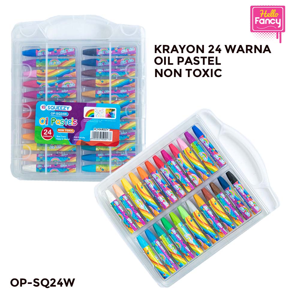 Jual Krayon / Crayon Murah 24 Warna / Oil Pastel OP-SQ24 | Shopee Indonesia