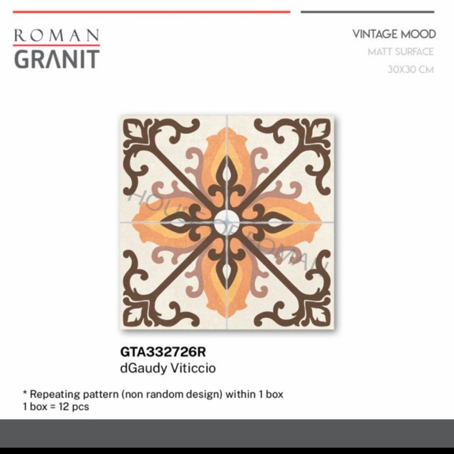 Jual Roman Granit Lantai Motif Tegel Jadul / Granit Dinding Motif ...
