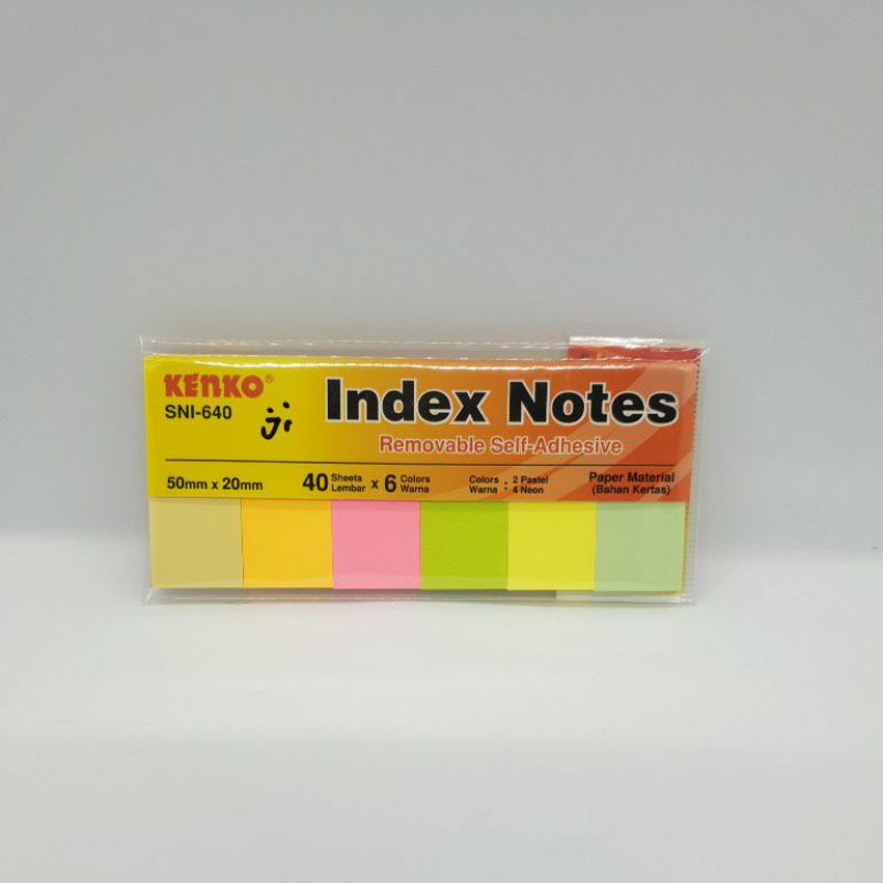 Jual index notes kenko sni 640 , 6 warna bahan kertas pembatas buku ...