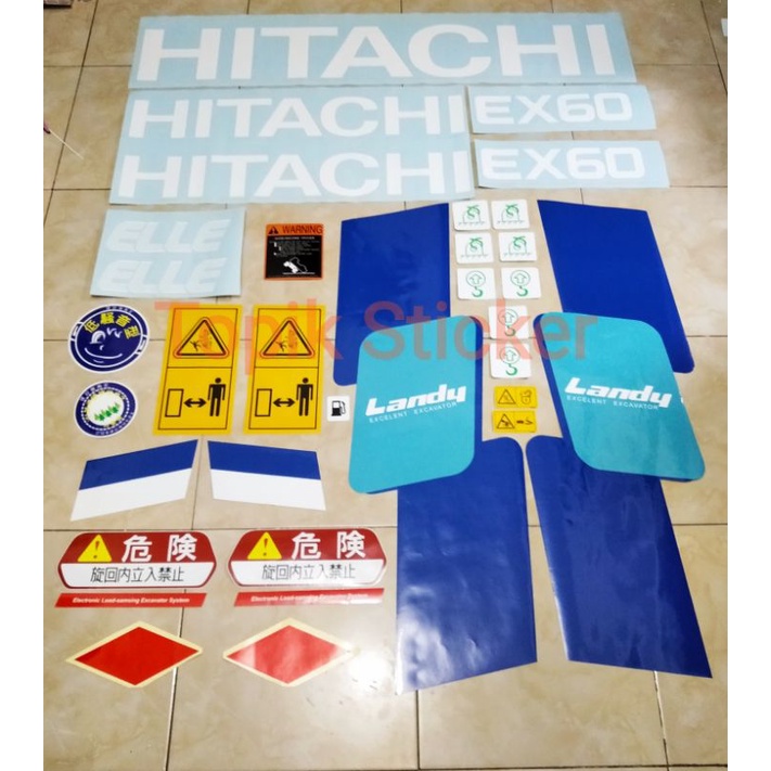 Jual Stiker Excavator HITACHI LANDY EX60, Decal Alat Berat | Shopee ...