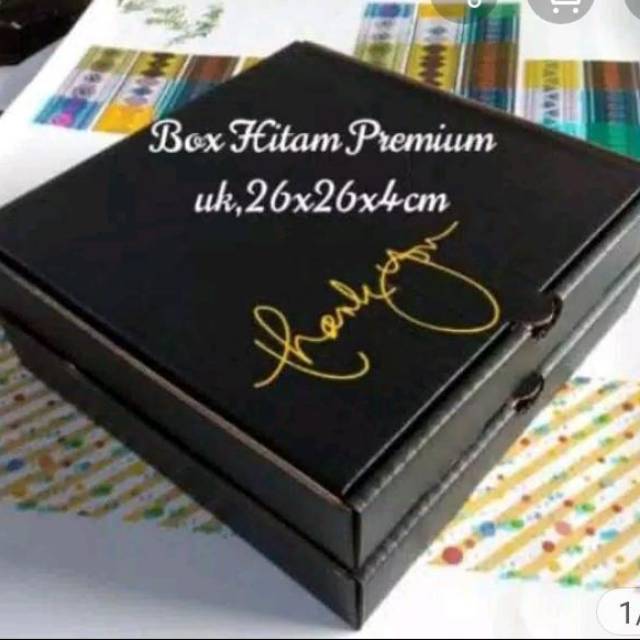 Jual Box hitam ukuran 26*26*4 (thank you) | Shopee Indonesia