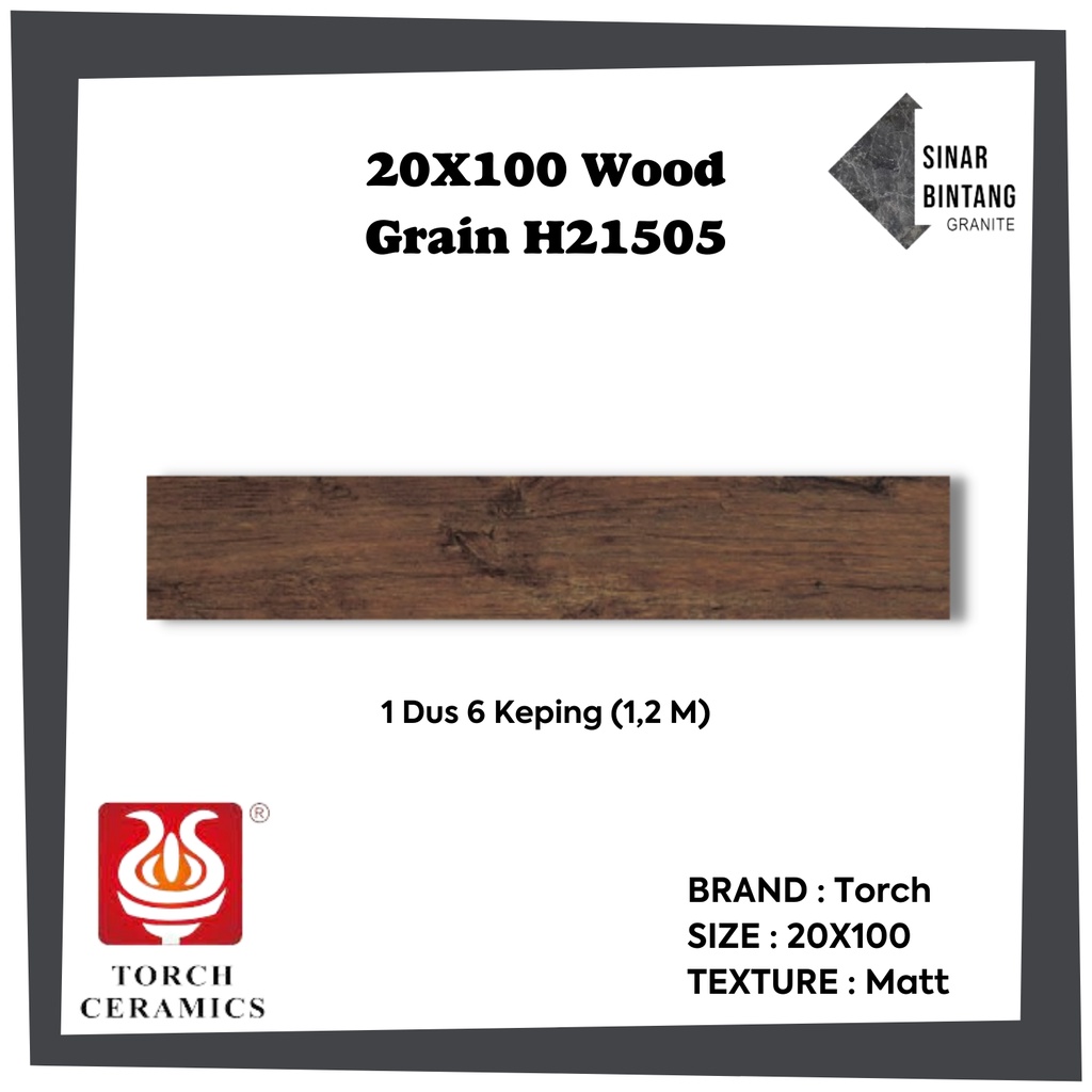 Jual Granit 20X100 | Granit Lantai Wood Grain H21505 TORCH | Shopee Indonesia