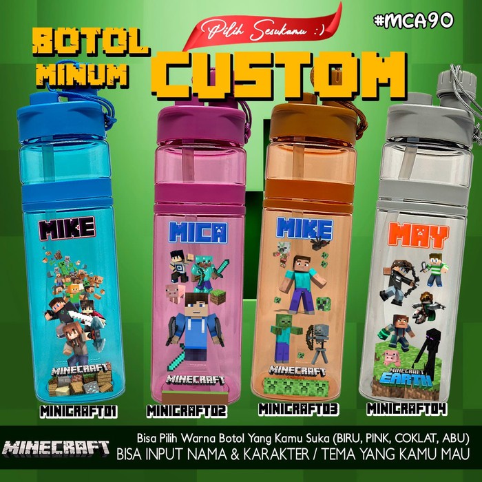 Jual Botol Minum Custom Anak tema MINECRAFT / MINE CRAFT | Shopee Indonesia