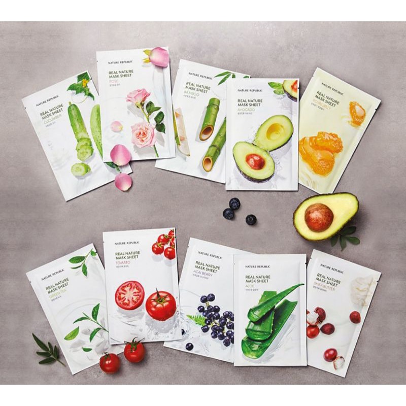Jual [ORIGINAL 🇰🇷] NATURE REPUBLIC REAL NATURE MASK SHEET | NATURE ...