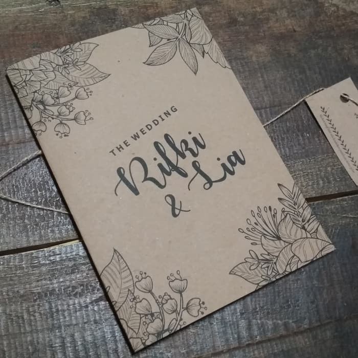 Jual Undangan Tema Rustic ( Dengan tali rami + Name Tag) | Shopee Indonesia
