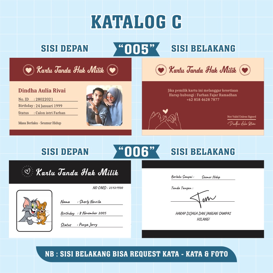 Jual [1PCS] Kartu Tanda Komitmen | Kartu Tanda Pacaran | Kartu Hak ...