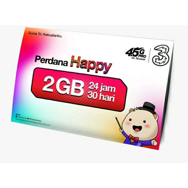 Jual perdana Tri Happy 2GB 30Hari Semarang branch | Shopee Indonesia